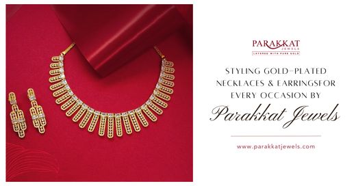 Shop Gold-Plated Necklace with Earrings | Parakkat jewels