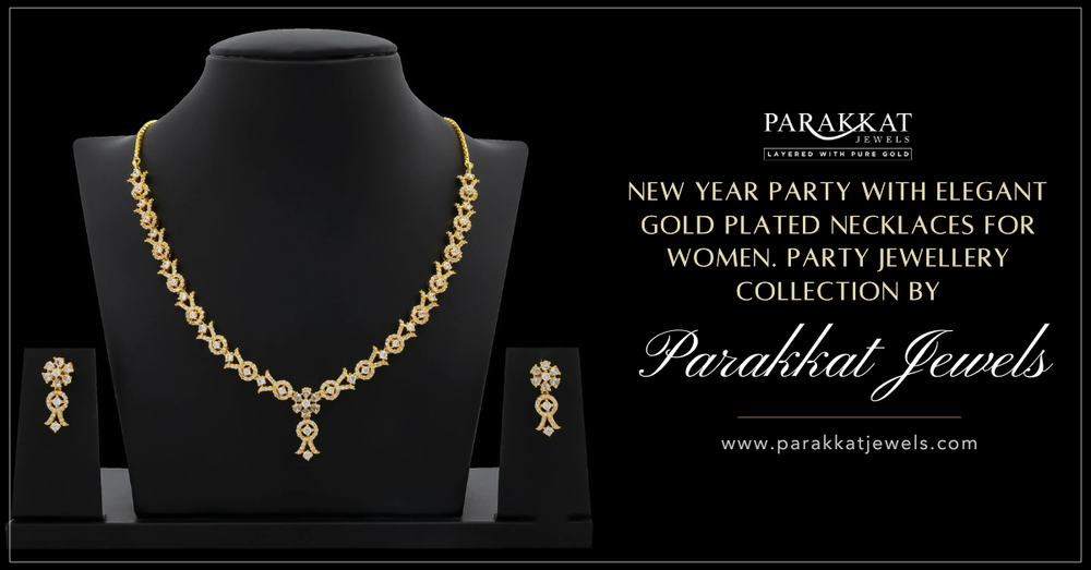 Shop Elegant Gold-Plated Necklace For New Year Party | Parakkat Jewels