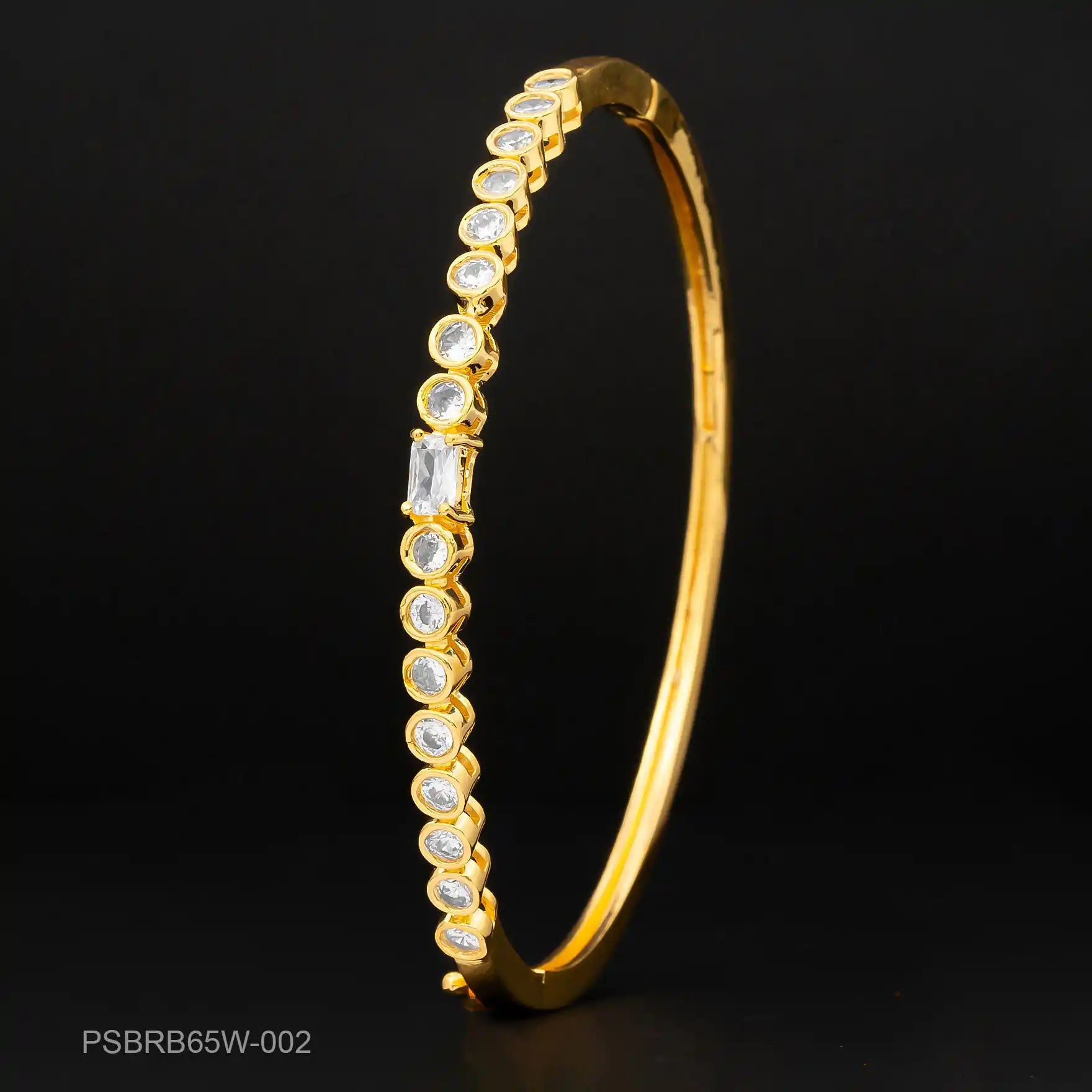 Get Stylish 24ct Gold Layered Stone Bangles for Girls Online