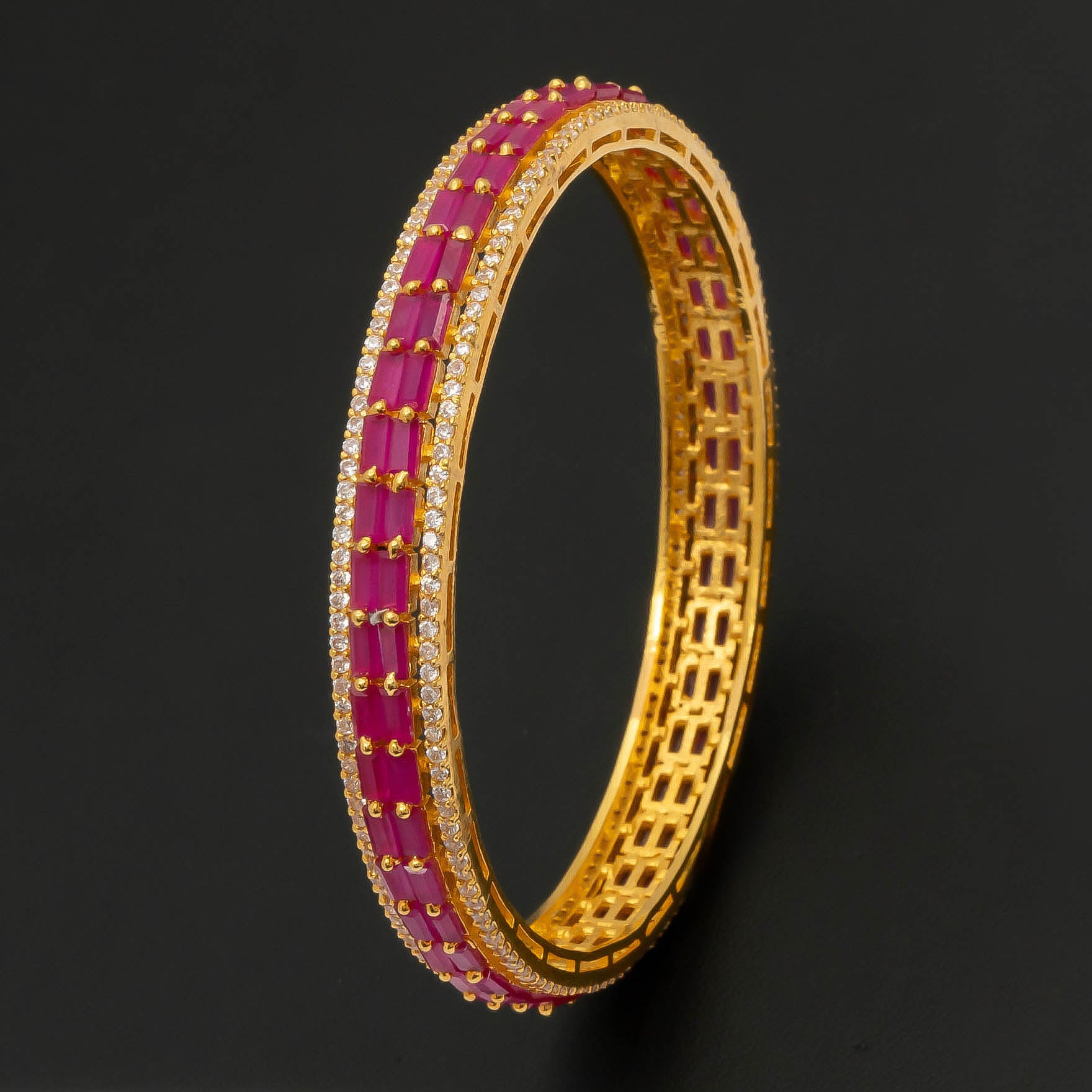 Shop 24K Gold-Plated Stone Bangles for Ethnic Jewellery