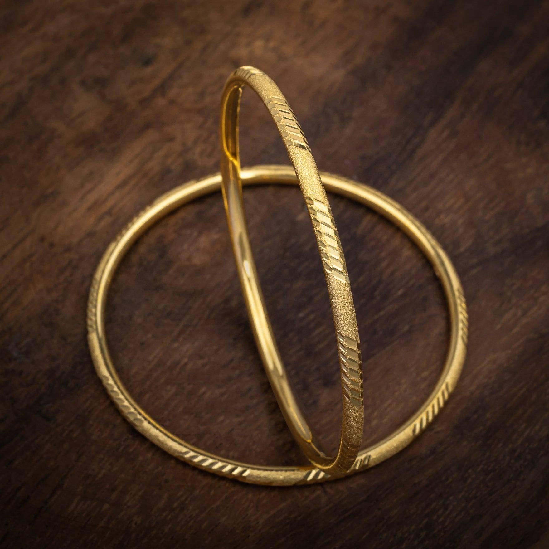 Buy Golden Bangles Designs Online in India | Parakkat Jewels