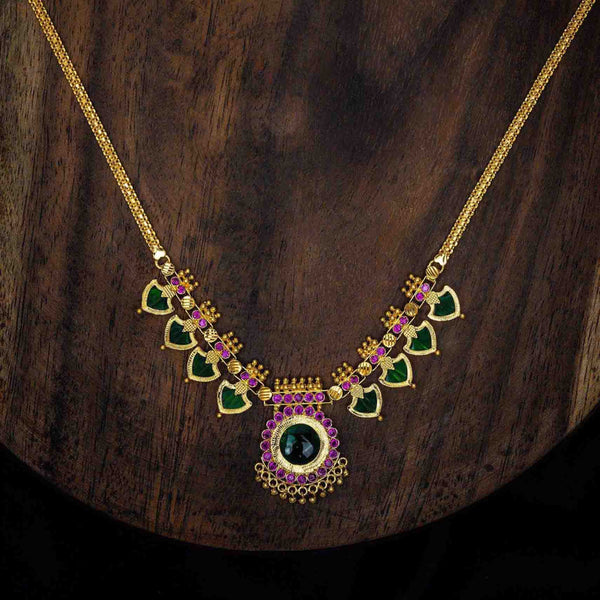 Palakka Necklace with Locket PSPKNPG3-095 – Parakkat Jewels
