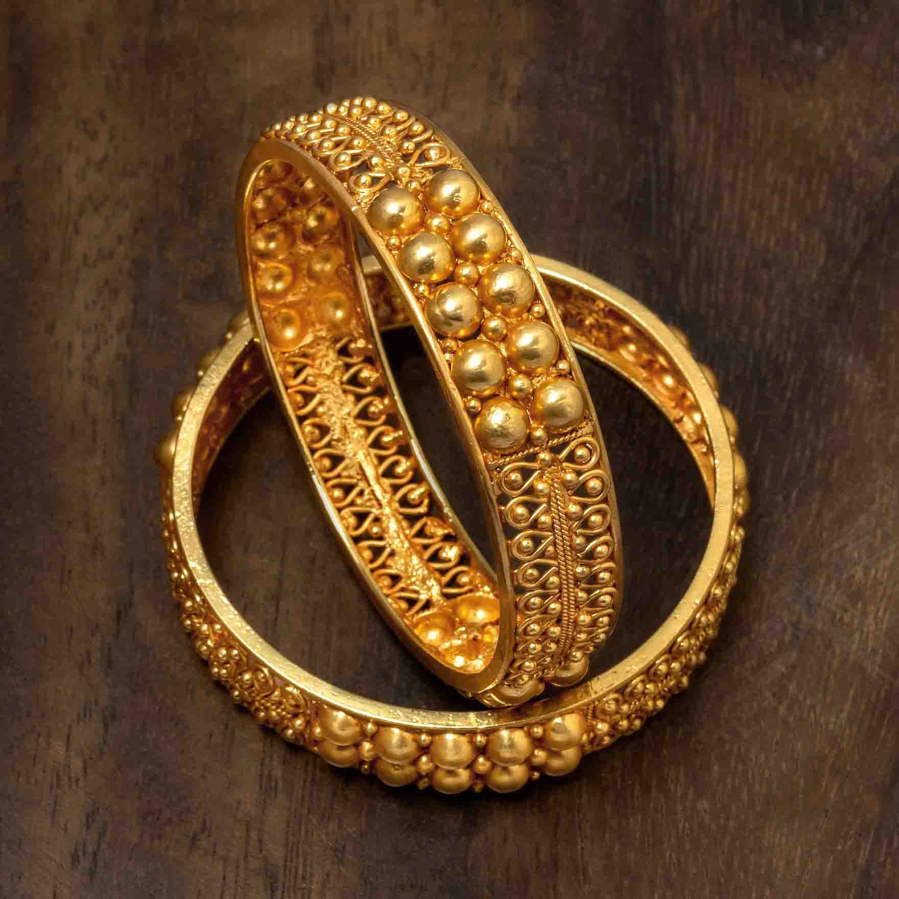 24k Gold Layered Bangles for Ladies Online | Parakkat Jewels